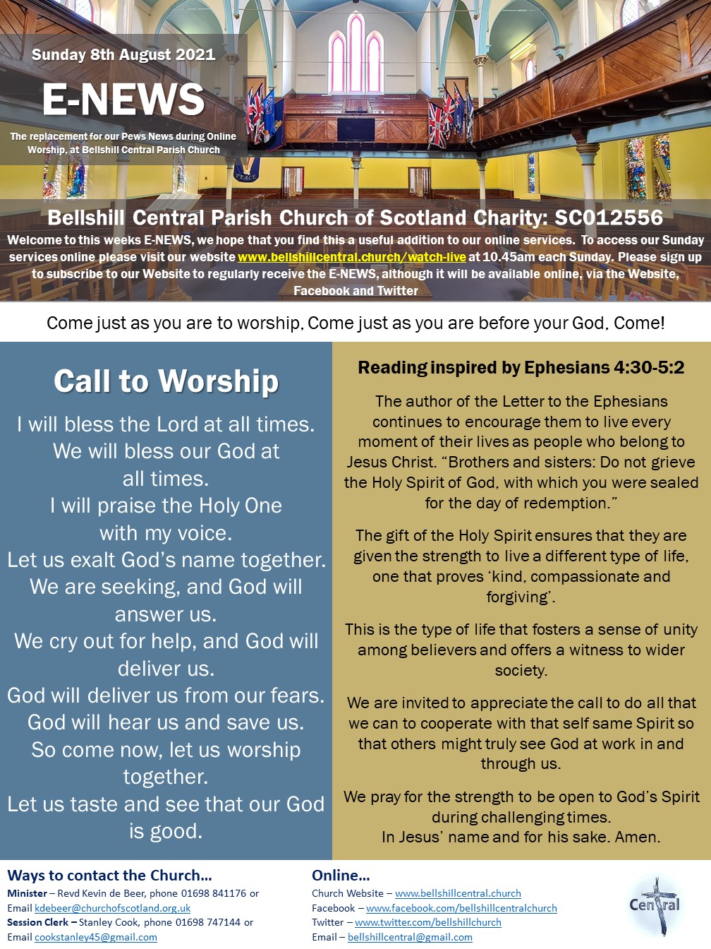Sunday Worship 8th August 2021 – Divinity